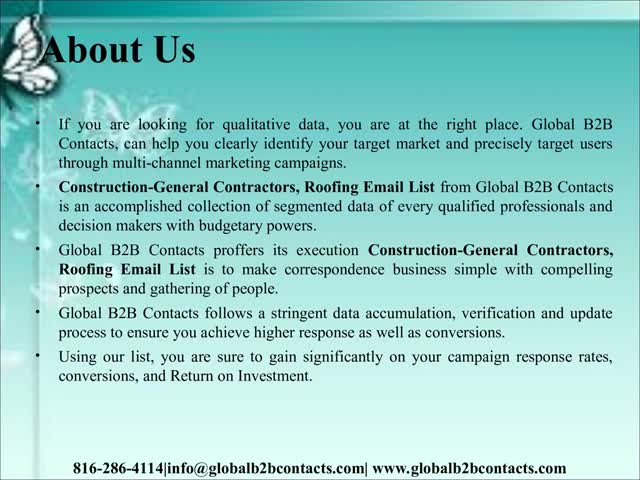 Construction General Contractors, Roofing Email List : u/aj5348620